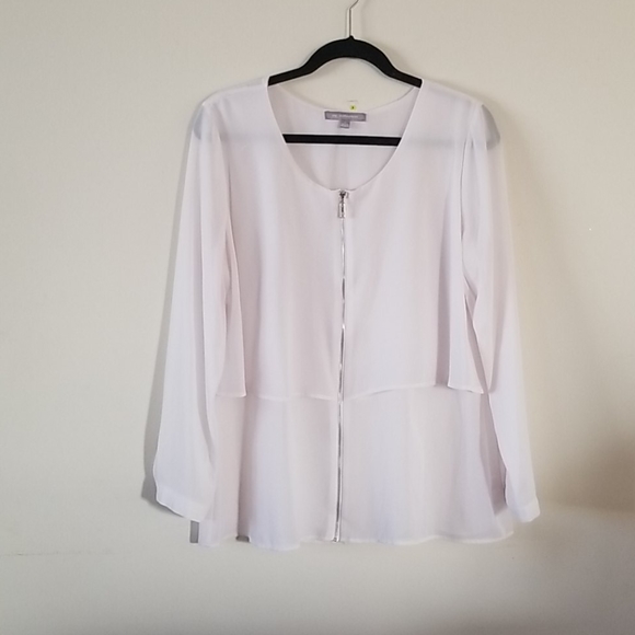 NY Collection | Tops | Ny Collection Sheer White Blouse | Poshmark